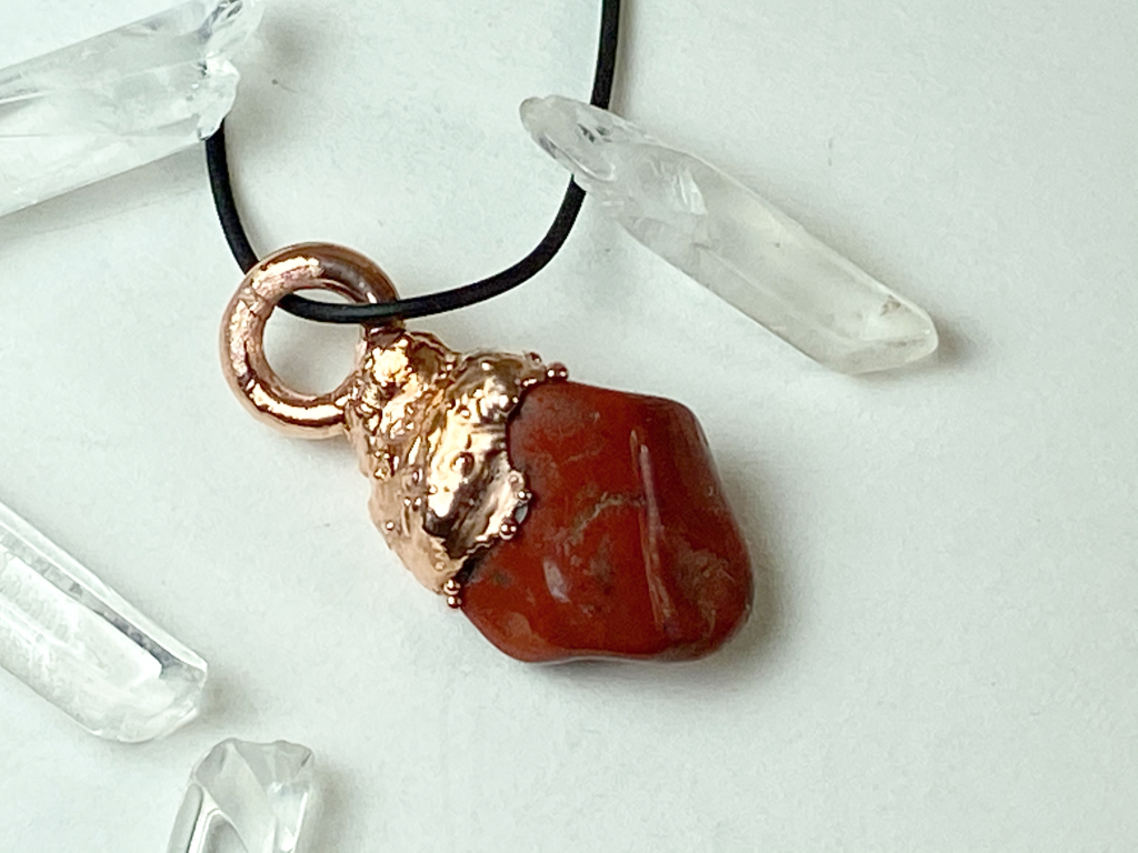 Jasper Pendant Necklace Copper Raw Gemstone Necklace Gift For Mom, Dad ...